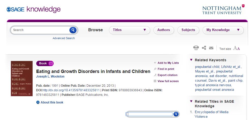 Sage Knowledge eBook collection – eResource updates
