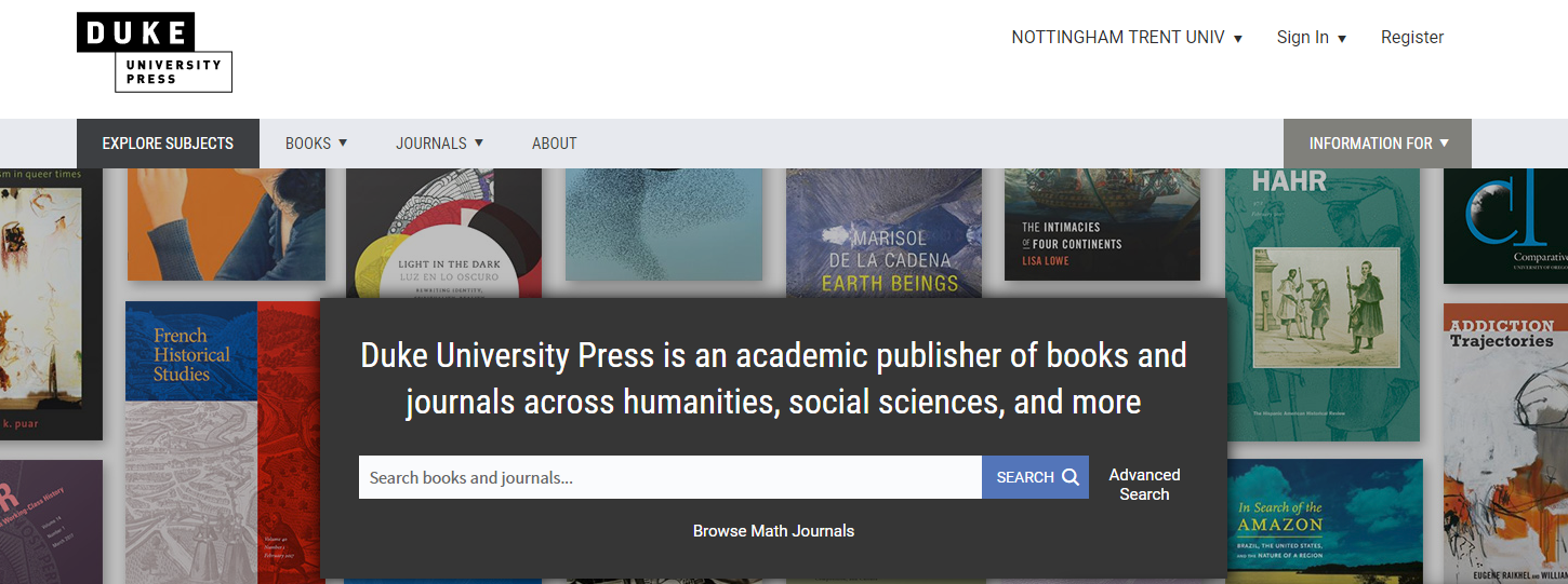 Duke University press online – eResource updates
